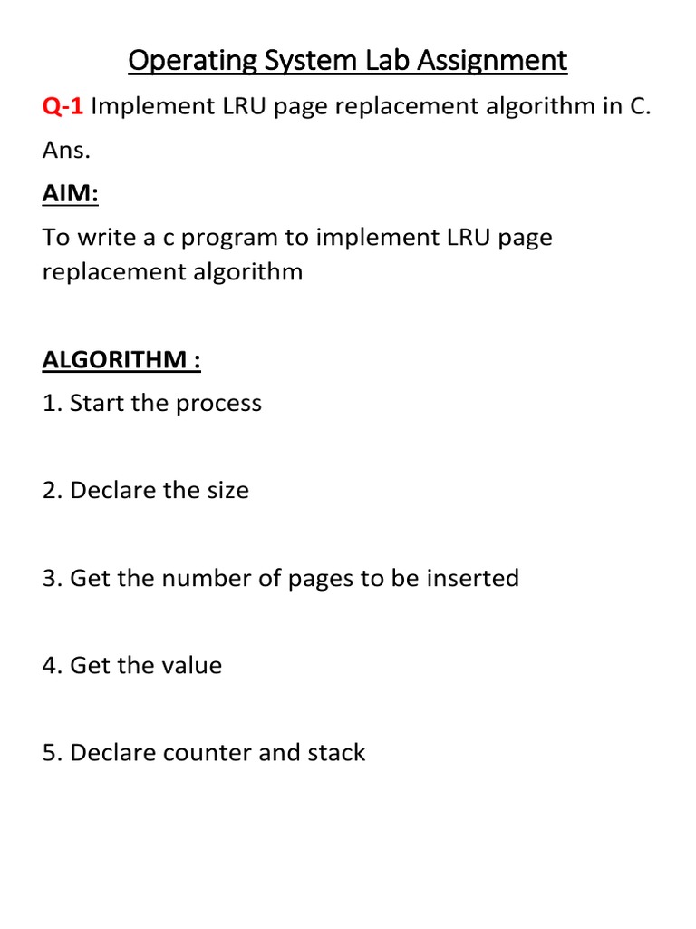 Operating System Lab Assignment PDF | PDF