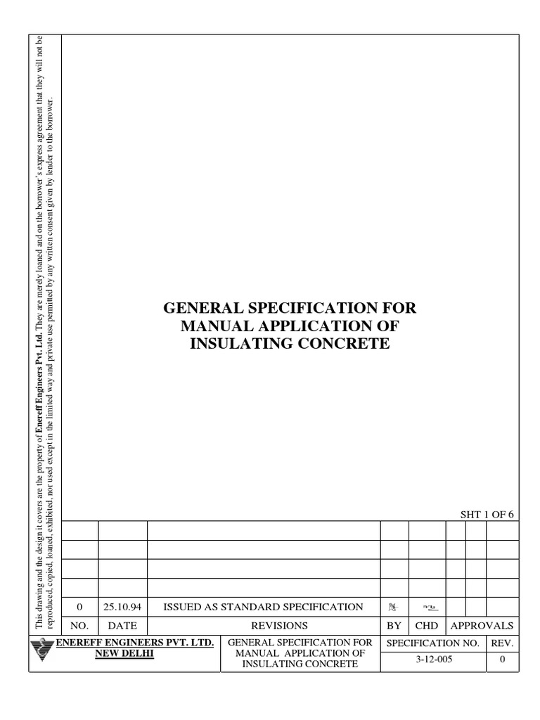 General Specification For Manual Application of Insulating Concrete ...