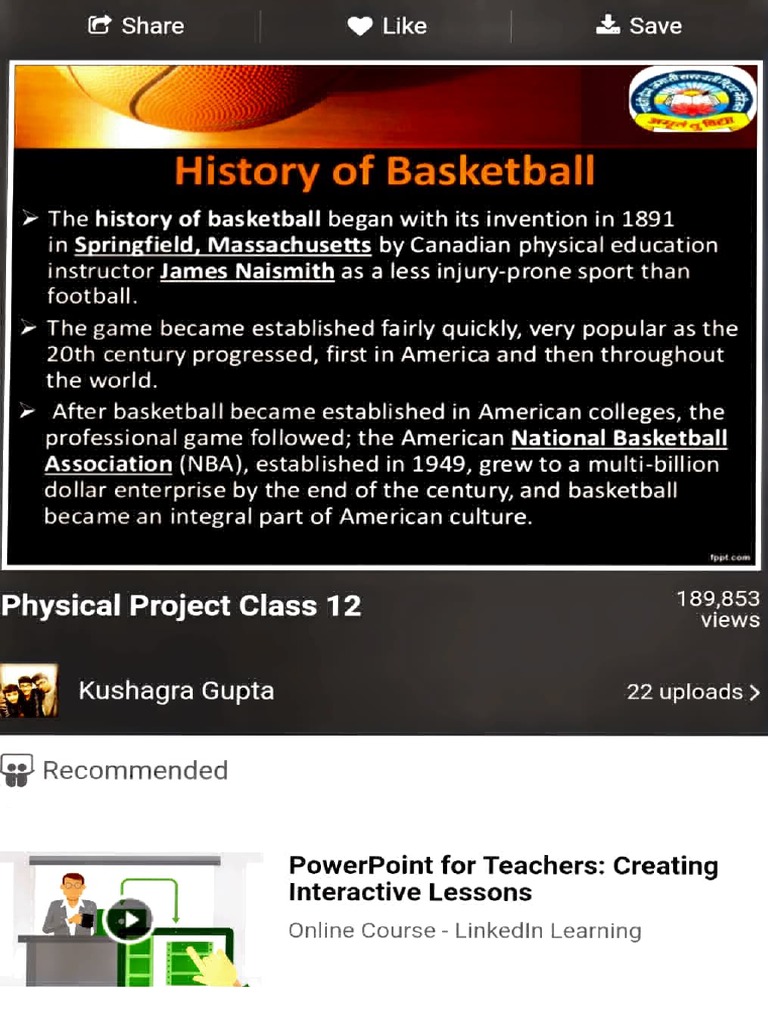 Basketball Project for Class 12 PE | PDF | Referee | Competitive Games