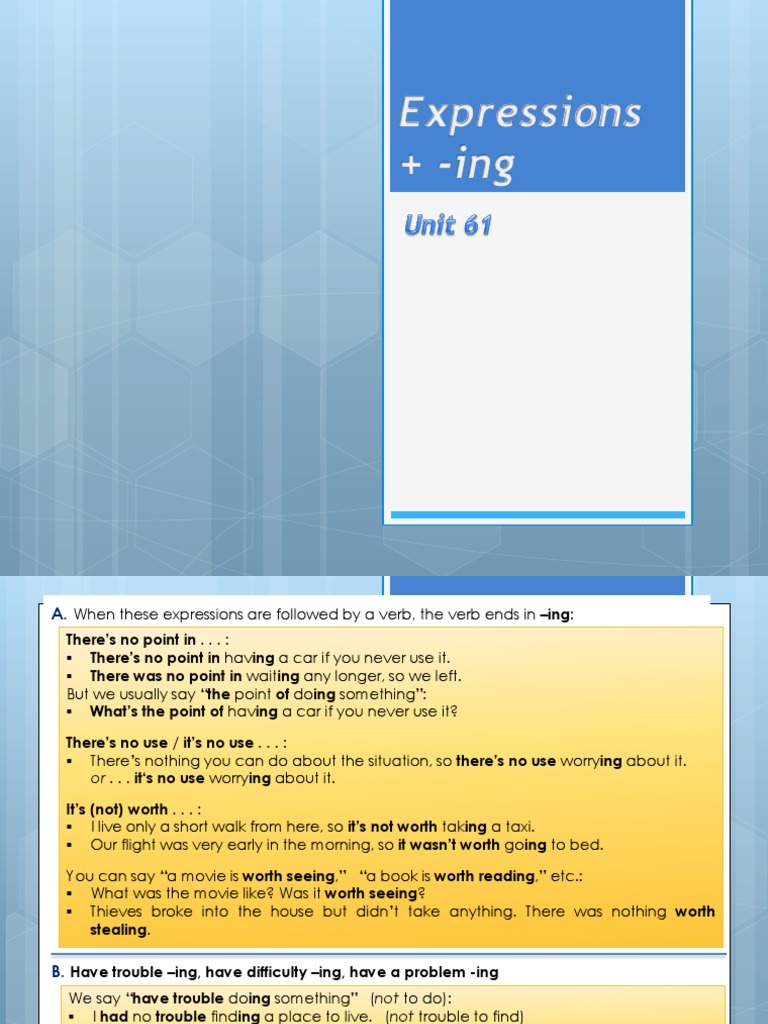 Unit 61 Expressions + - Ing PDF | PDF
