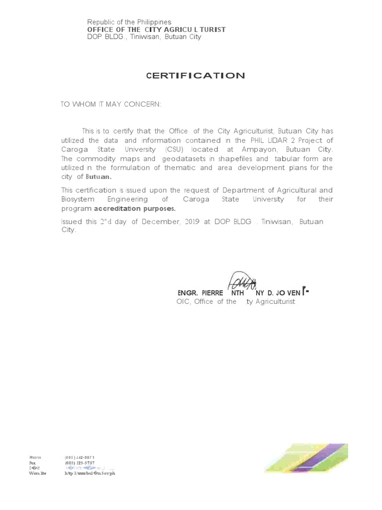 Certificate of Utilization | PDF