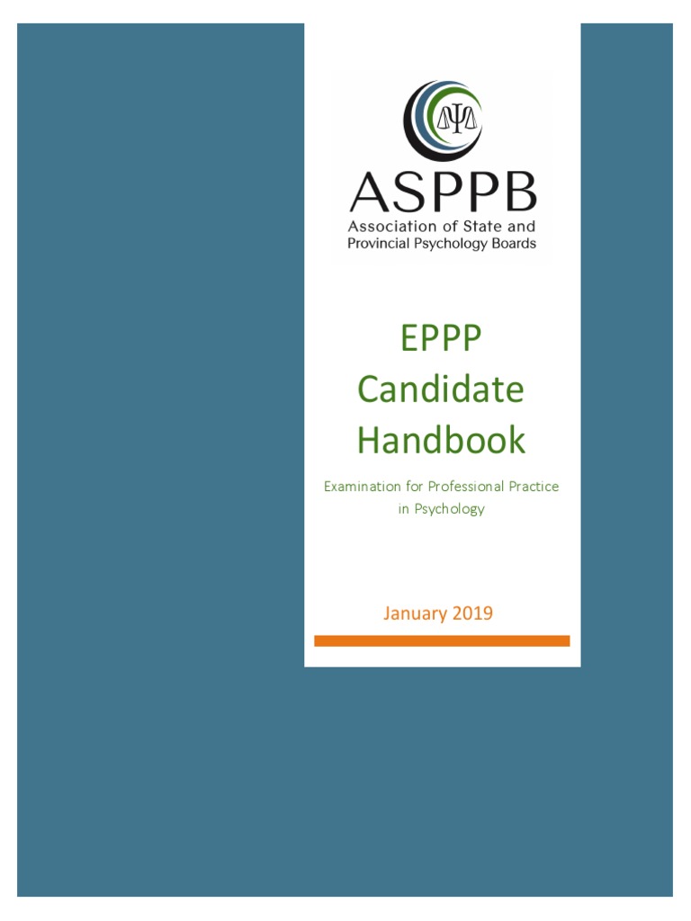 Eppp Candidate Handbook: January 2019 | PDF | Licensure | Test (Assessment)