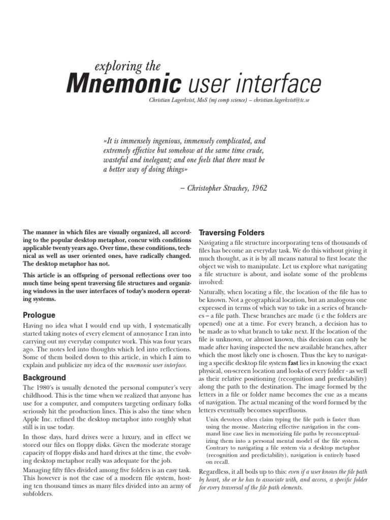 MUI Mnemonic User Interfaces | PDF | Graphical User Interfaces ...