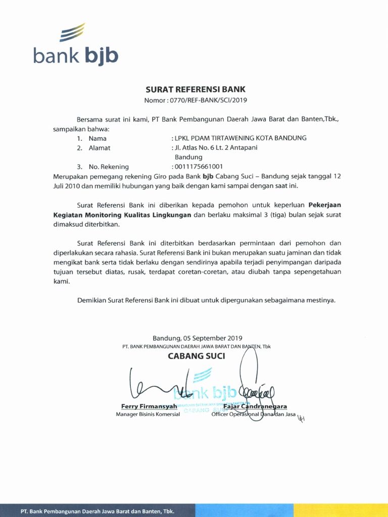 Surat Referensi Bank | PDF