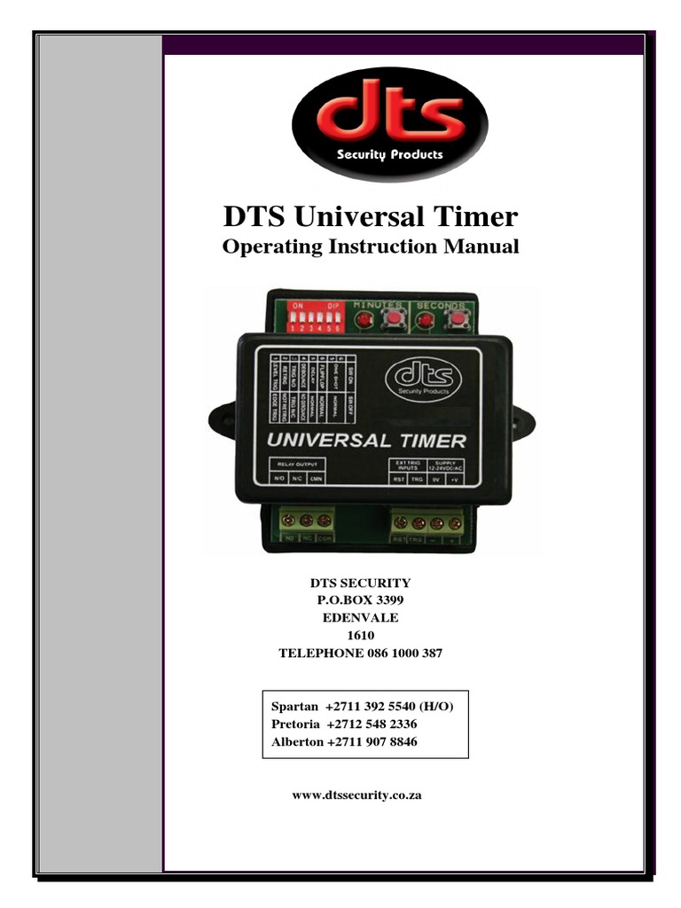 DTS Universal Timer: Operating Instruction Manual | PDF | Digital ...