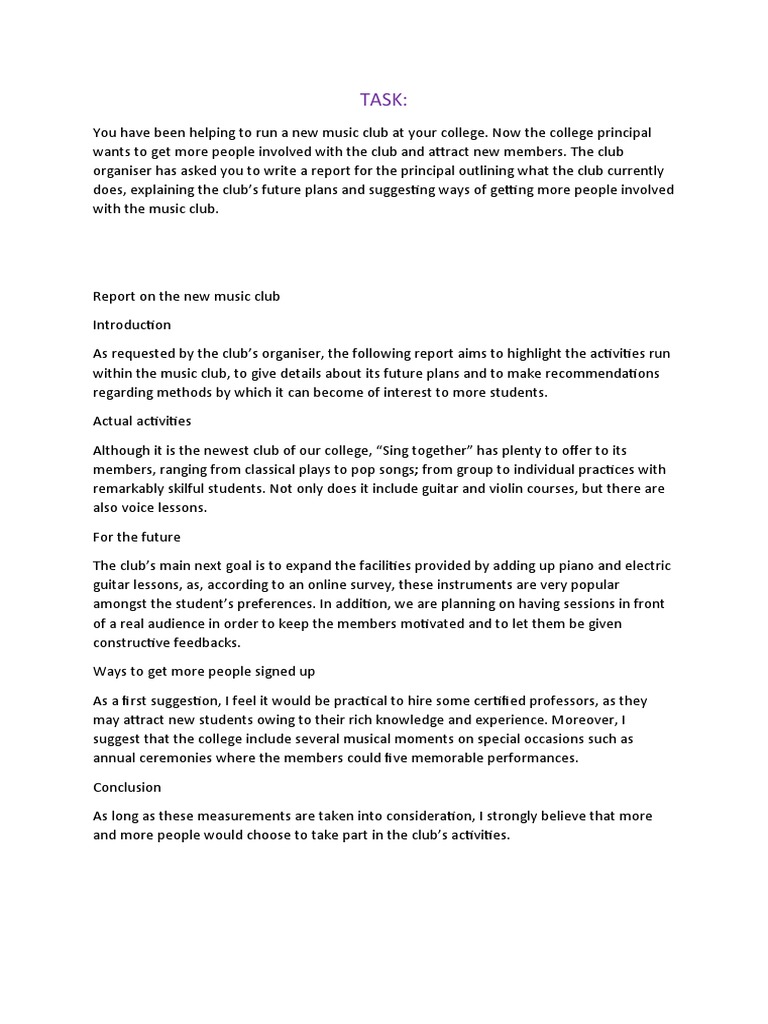 Report For CAE by A Student | PDF