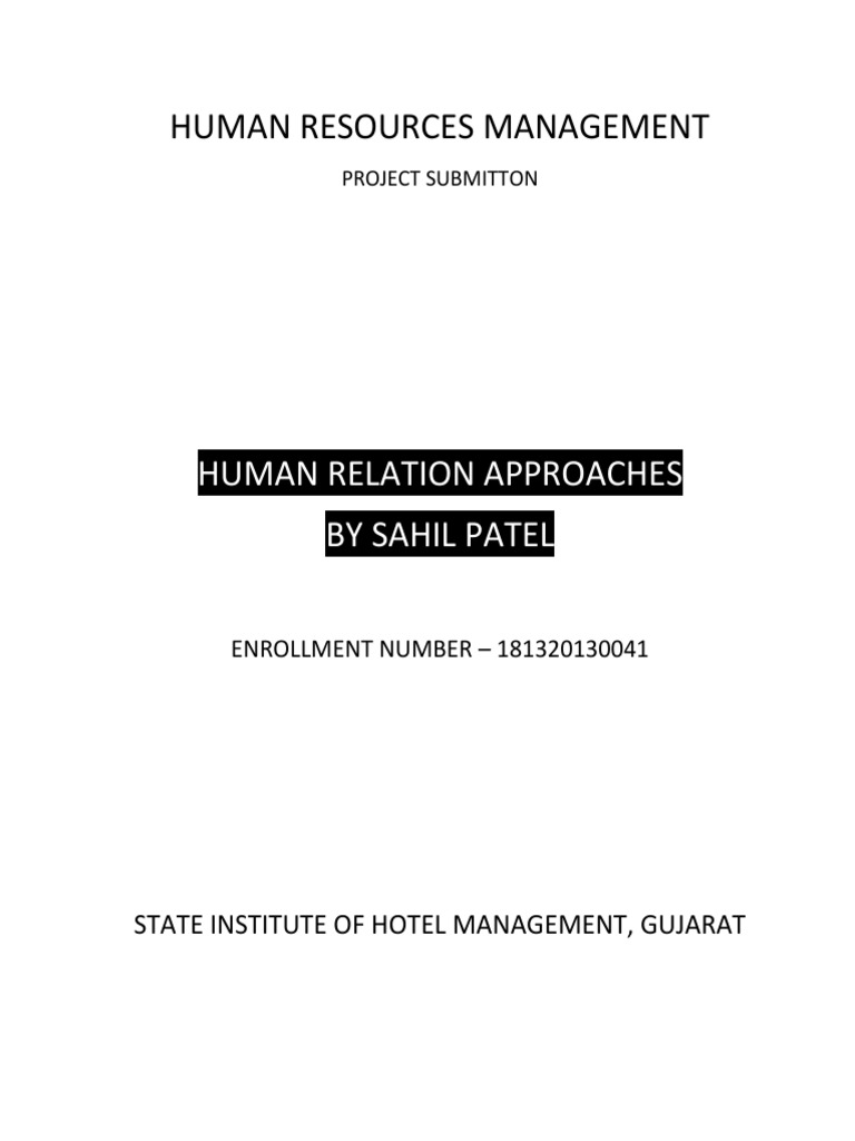 Human Relations Approach in HR | PDF | Psychology | Motivation