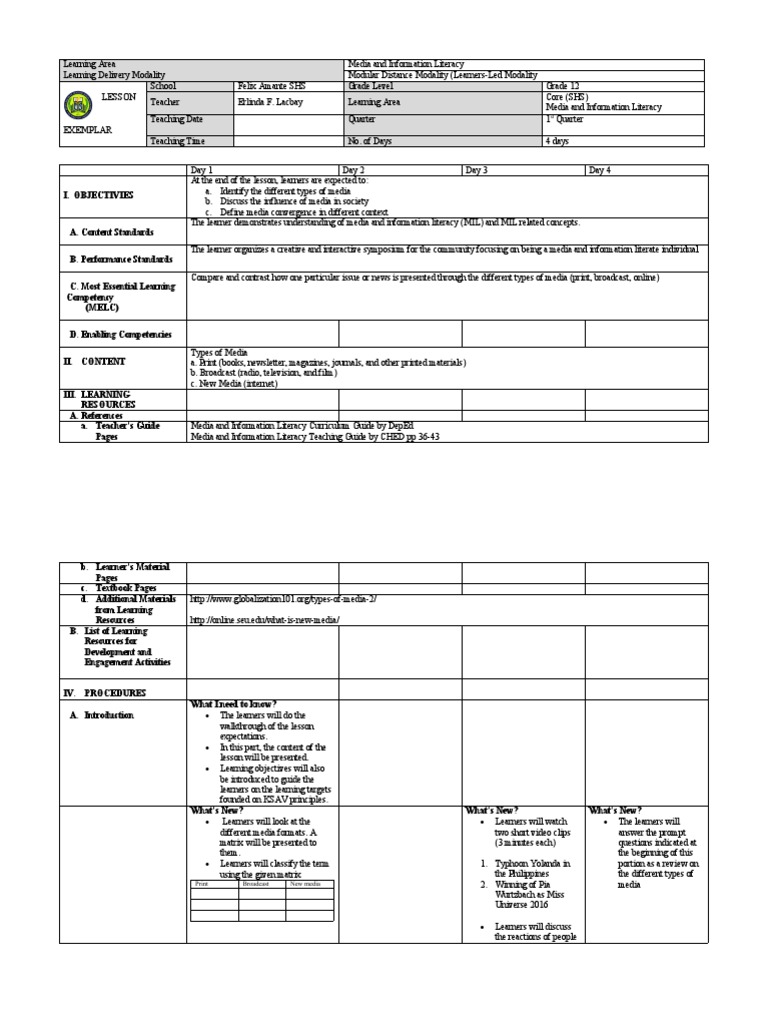 Media Literacy Curriculum Overview | PDF | Information Literacy | Mass ...