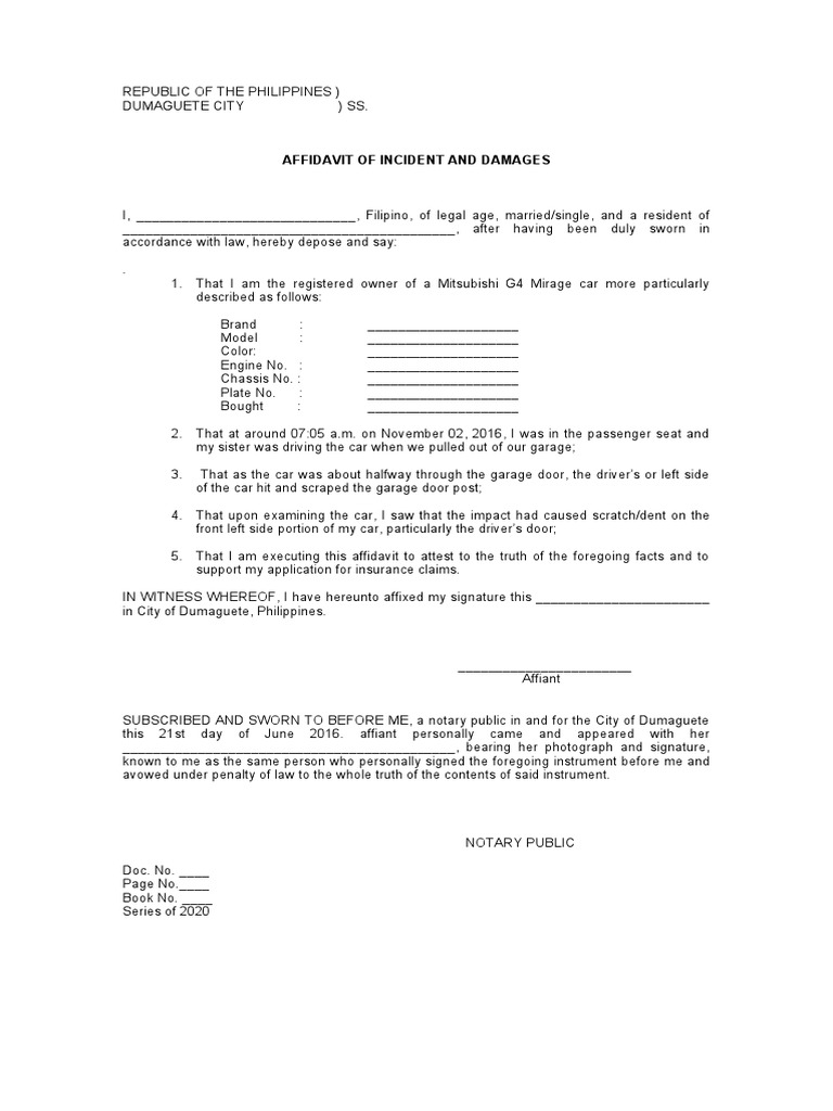 Affidavit of Incident | PDF