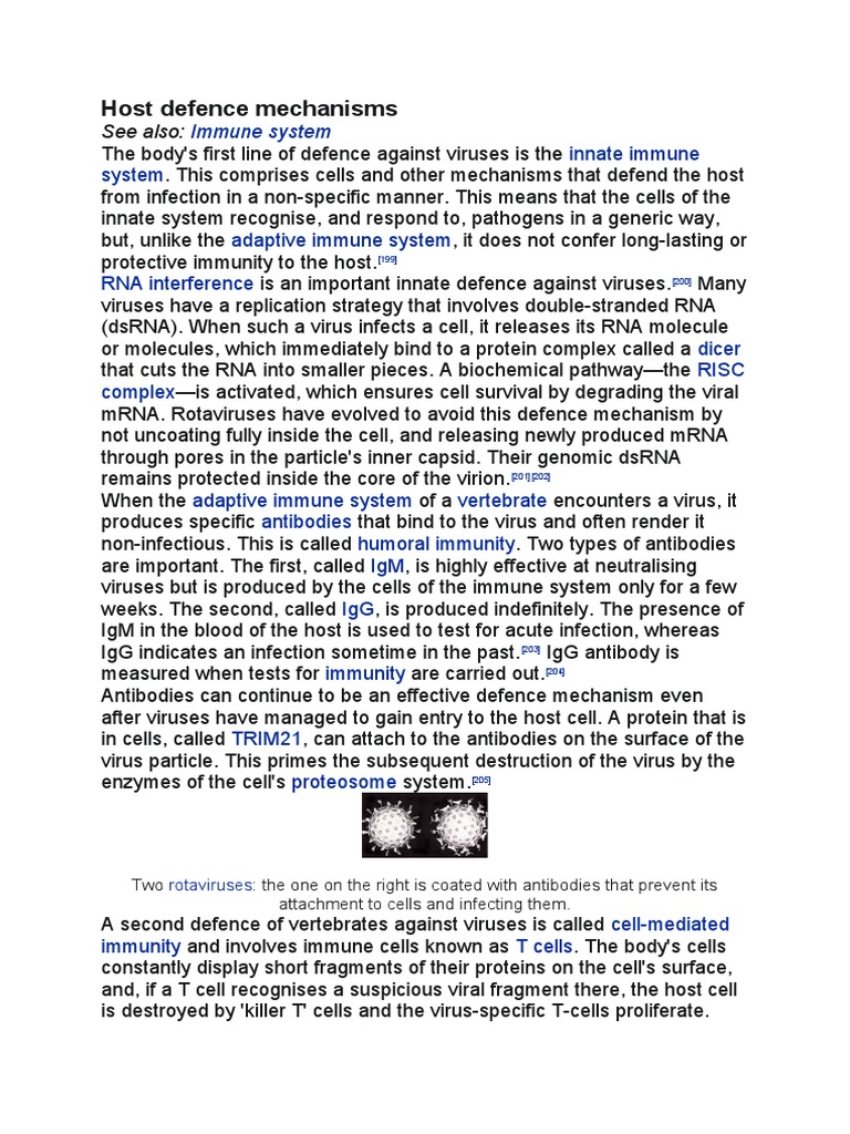 Host Defence Mechanisms Explained | PDF | Virus | Adaptive Immune System