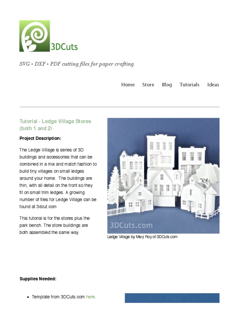 Ledge Village Store Tutorial - 3DCuts | PDF | Art Media