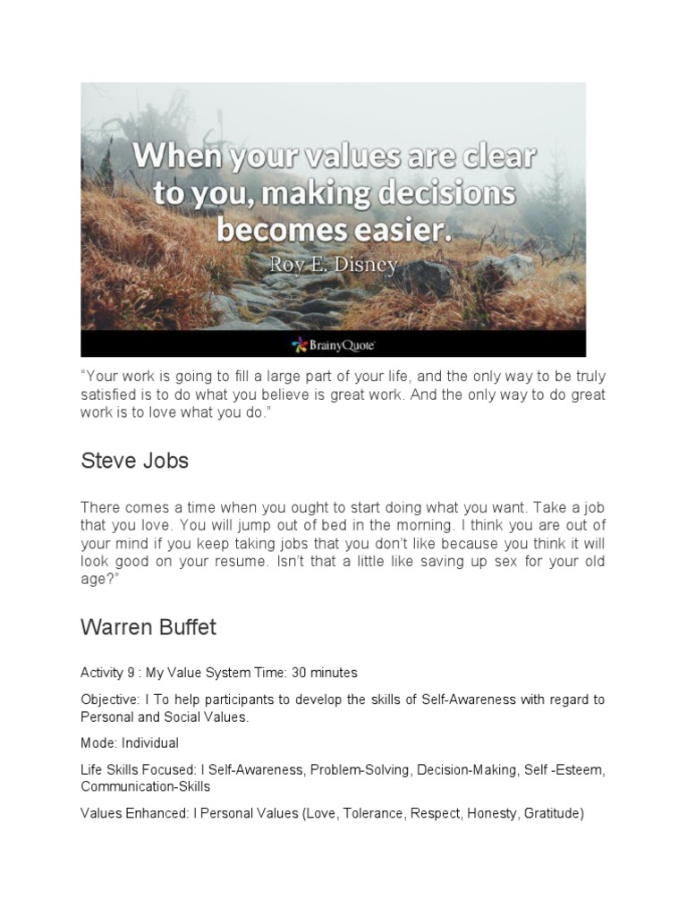 Values Enhancement | Download Free PDF | Self Esteem | Adolescence