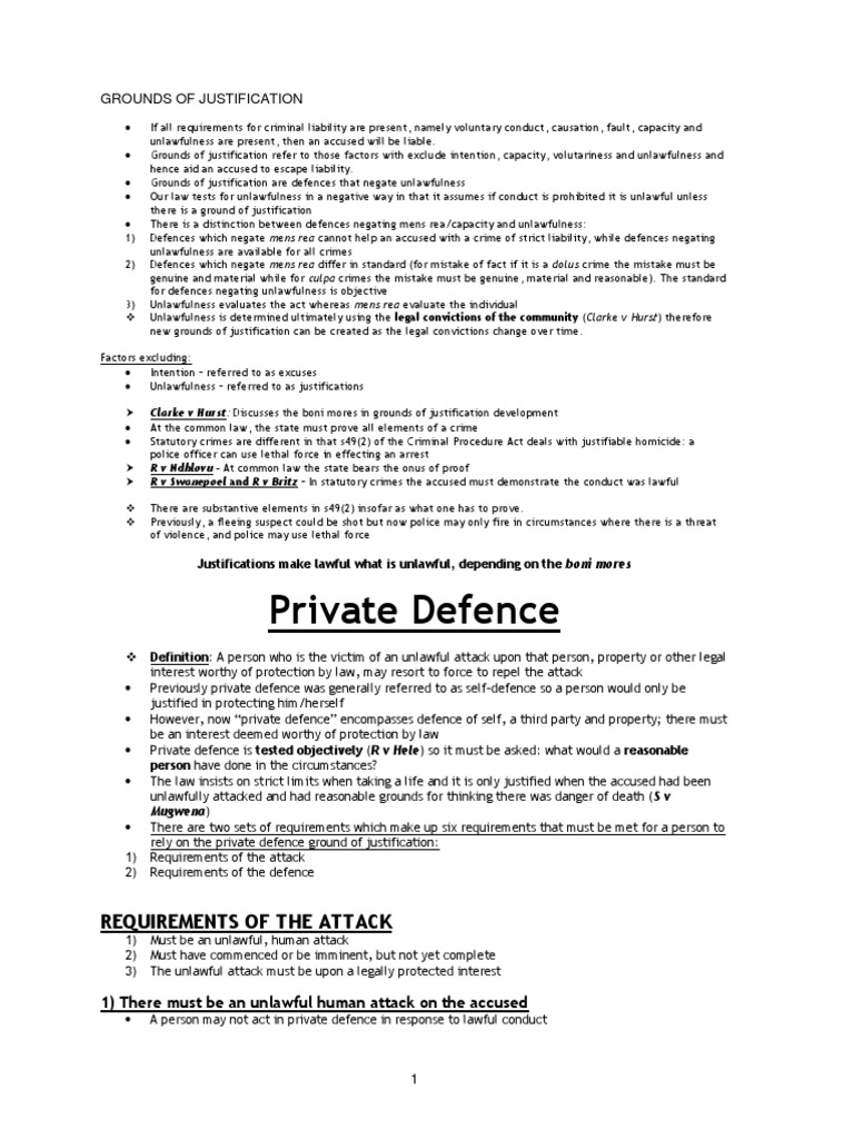 Understanding Private Defence in Law | PDF | Mens Rea | Assault