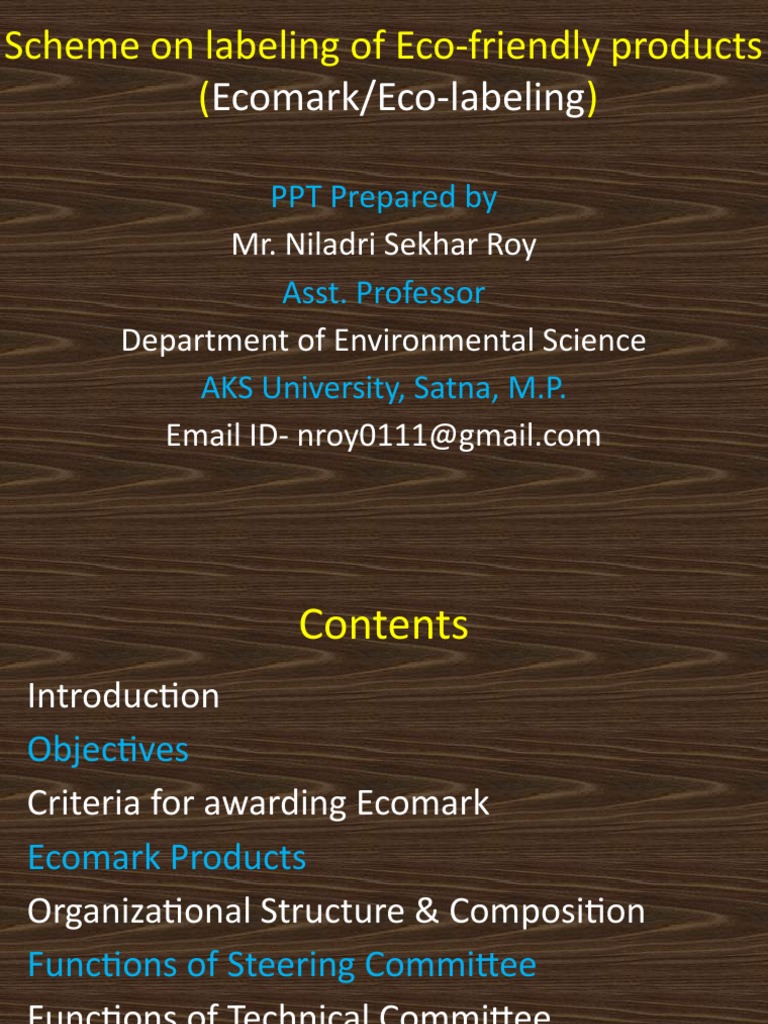 Scheme On Labeling of Ecofriendly Products (Ecomark) | PDF | Recycling | Waste Management