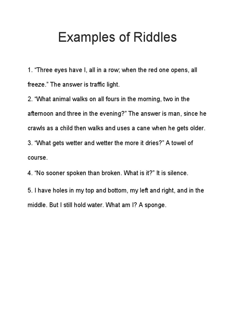 Fun Riddles and Their Answers Explained | PDF