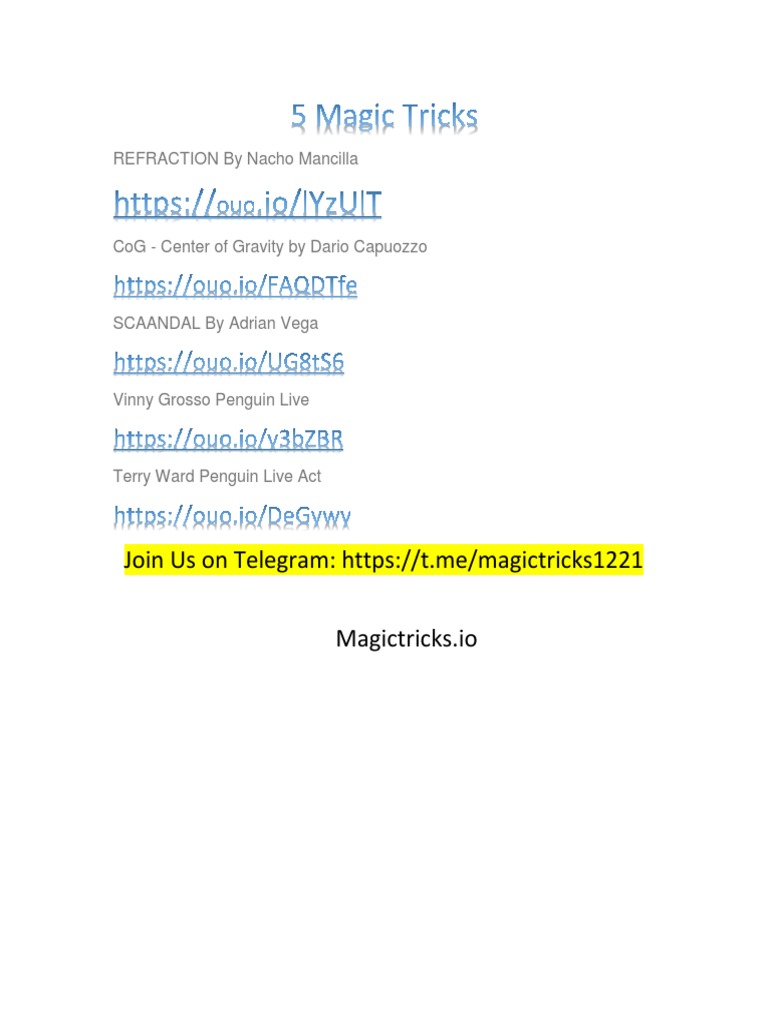 5 Magic Tricks PDF | PDF