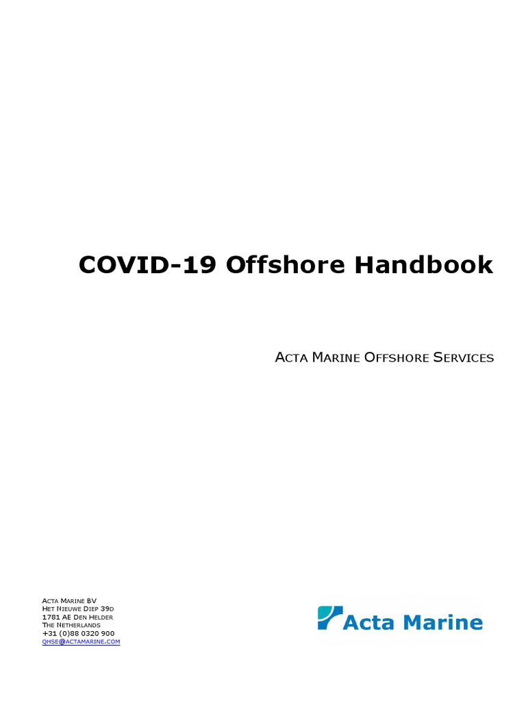 COVID 19 Offshore Handbook Sick Person Onboard Crew Change | PDF ...