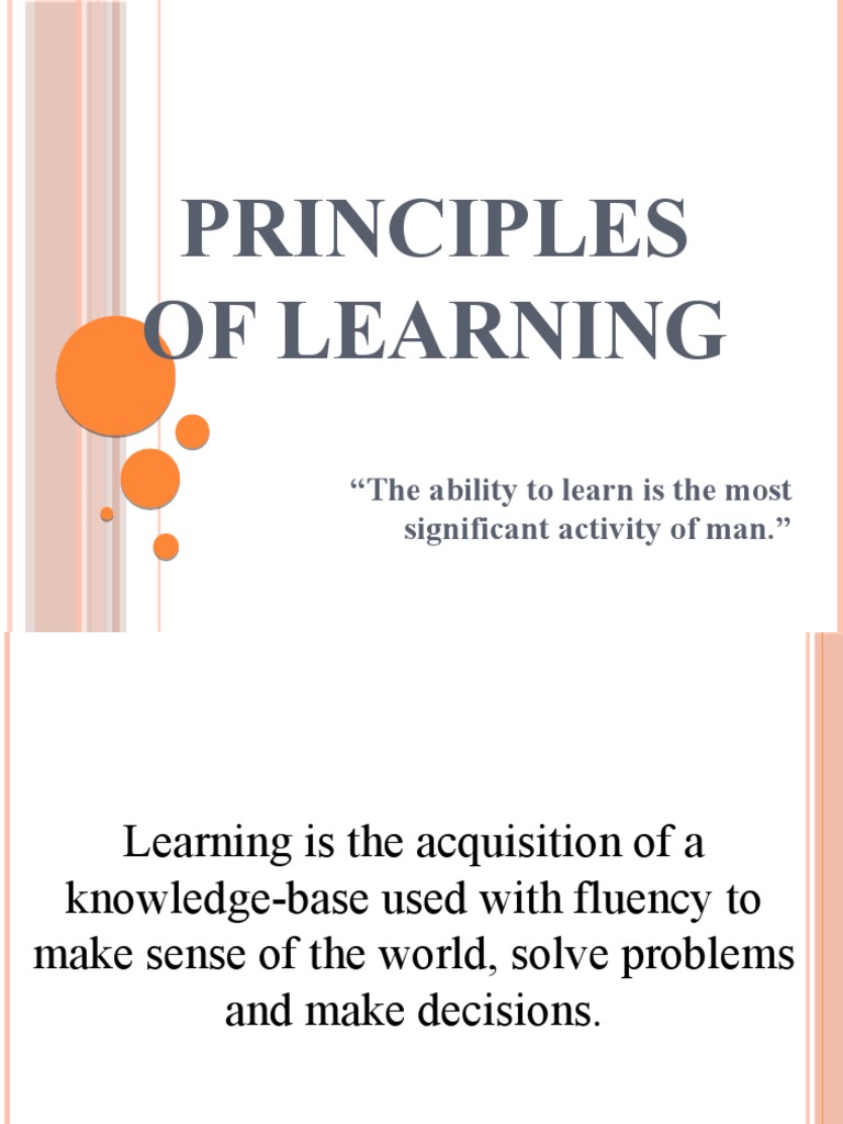 Principles of Learning | PDF | Free Will | Learning