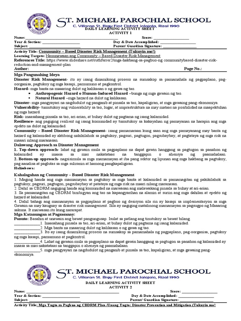 Daily Learning Activity Sheet A.P 10 7-8TH Week | PDF