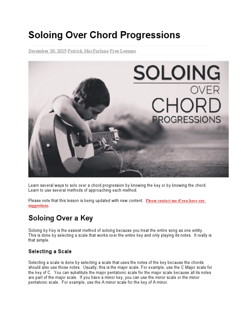 Soloing Over Chord Progressions | PDF | Minor Scale | Mode (Music)