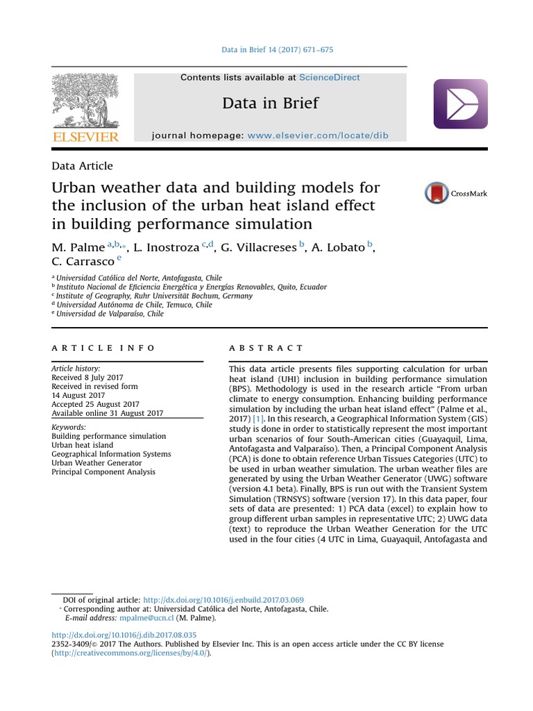 Urban Heat Island Data for Building Simulation | PDF | Principal ...