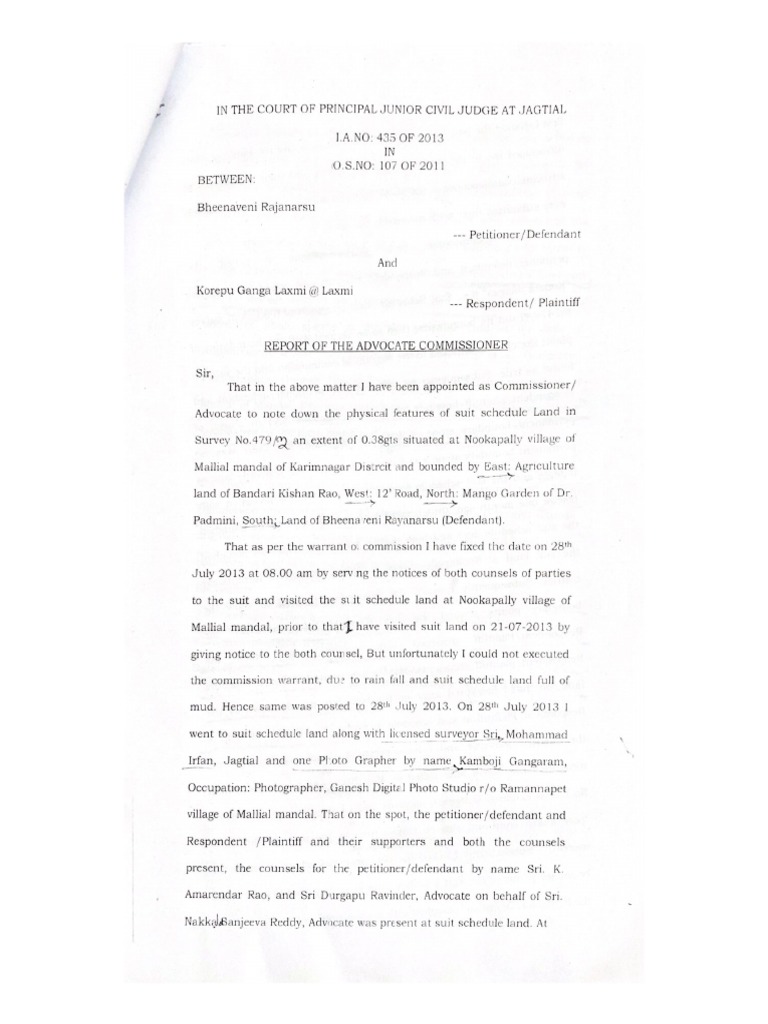 Report of The Advocate Commissioner | PDF