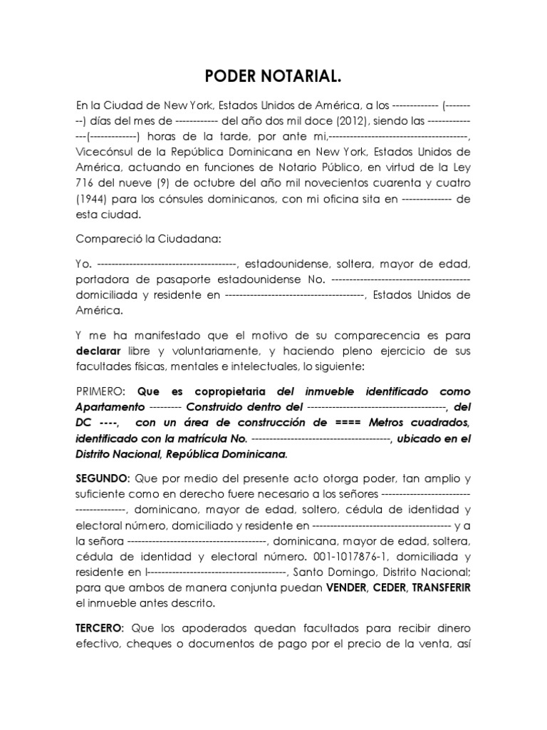 Poder Consular | PDF | Cónsul (representante) | República Dominicana