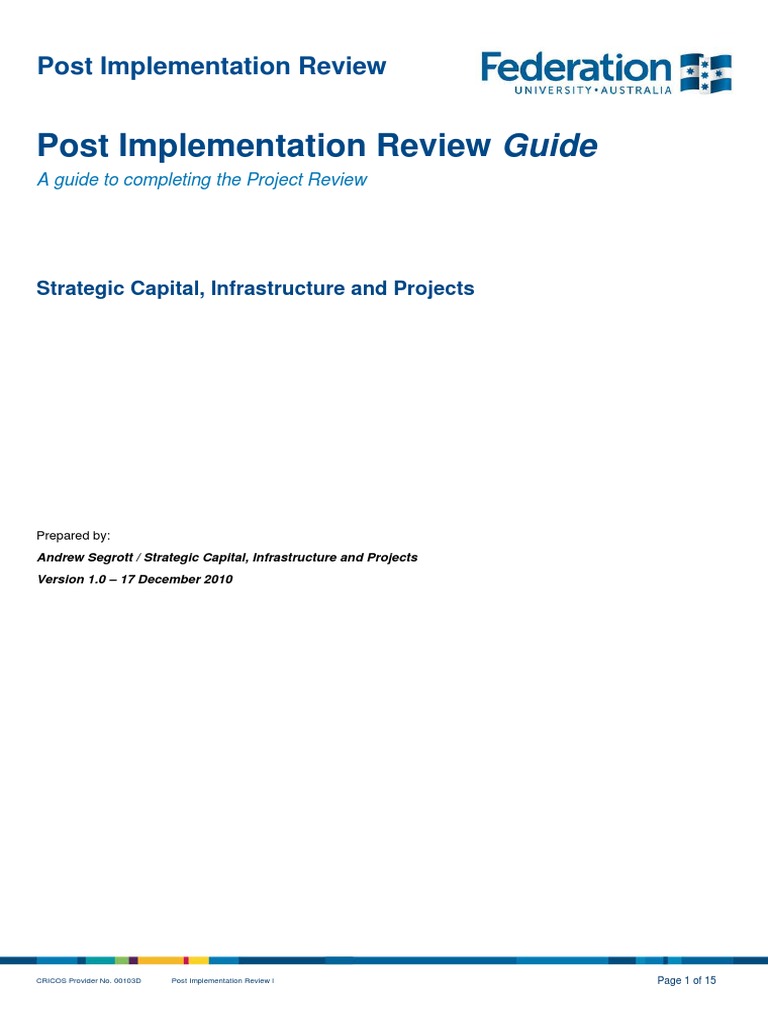 Post Implementation Review Guide | PDF | Focus Group | Project Management