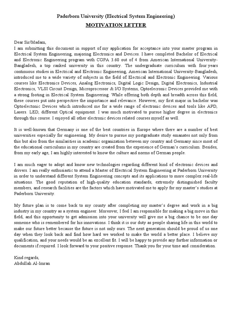 Paderborn University (Electrical System Engineering) : Motivation ...