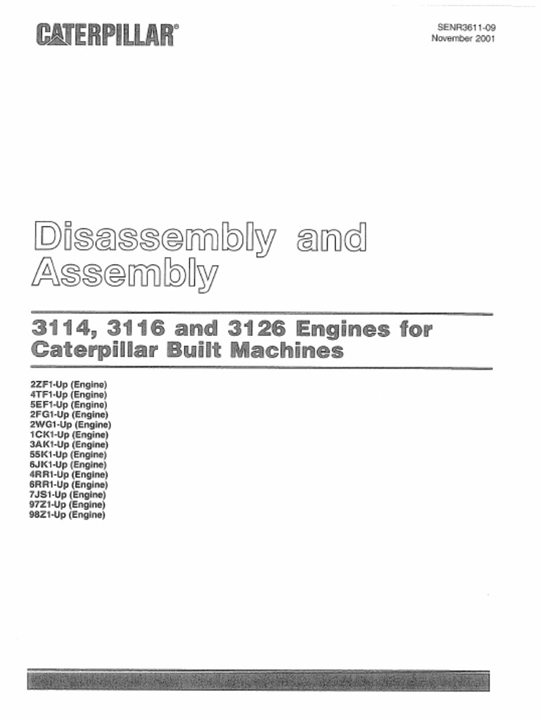 Cat 3114 3116 3126 Disassembly and Assembly | PDF