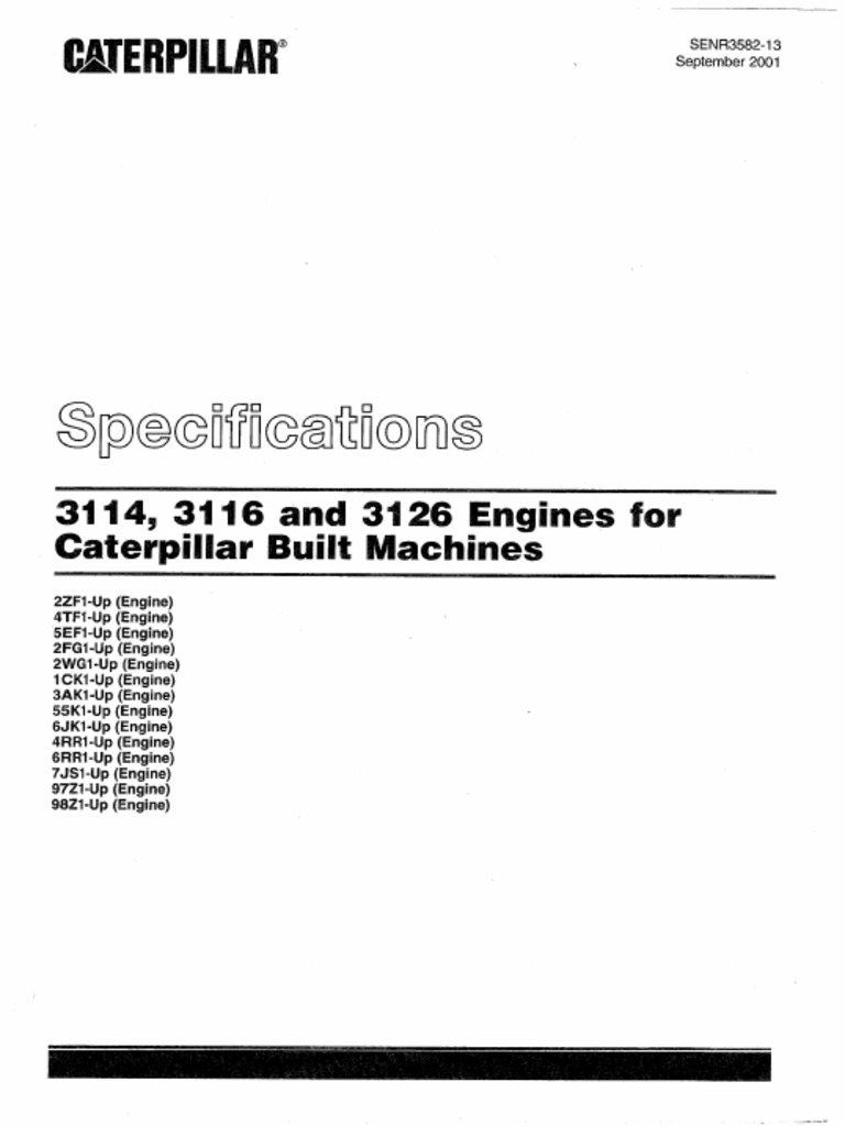 Cat 3114 3116 3126 Specifications | PDF