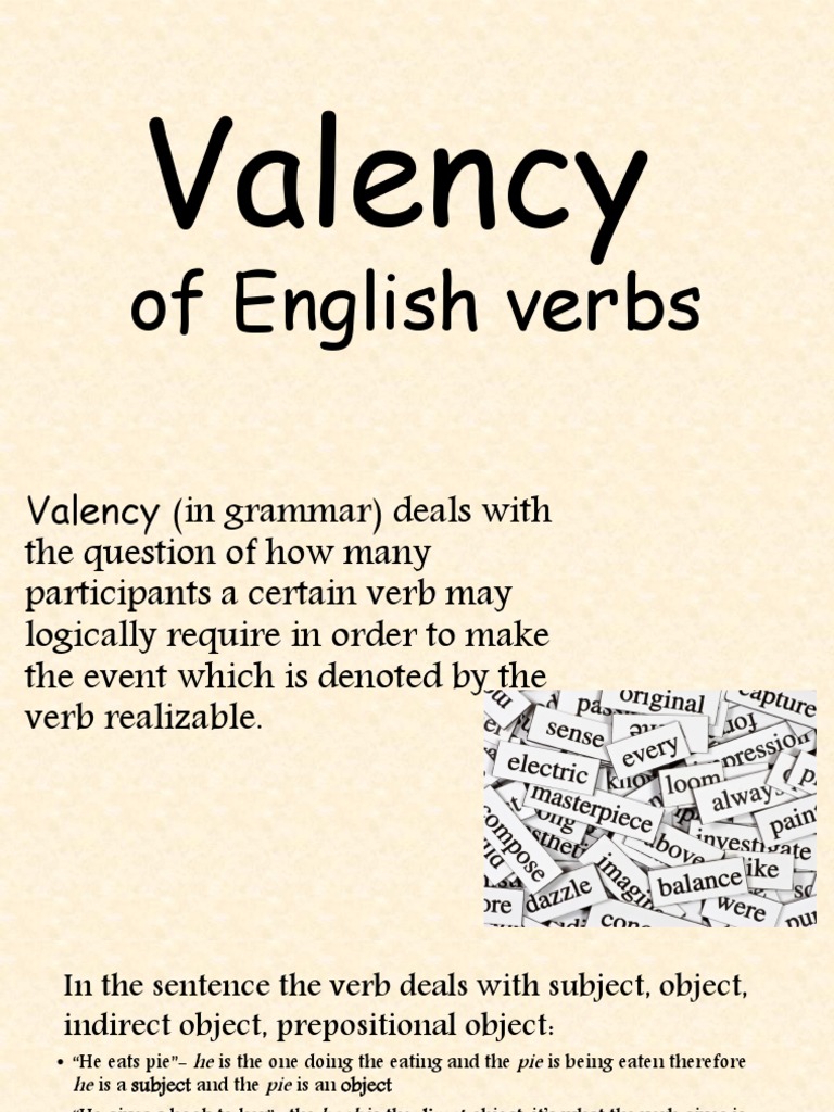 Valency: of English Verbs | PDF | Object (Grammar) | Verb