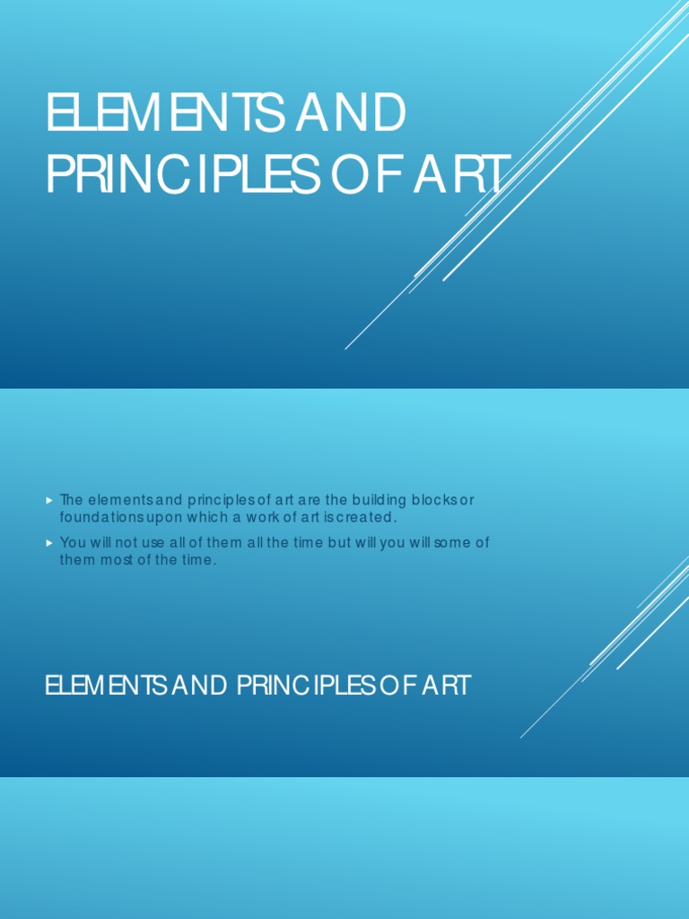 Elements and Principles of Art A PDF | PDF