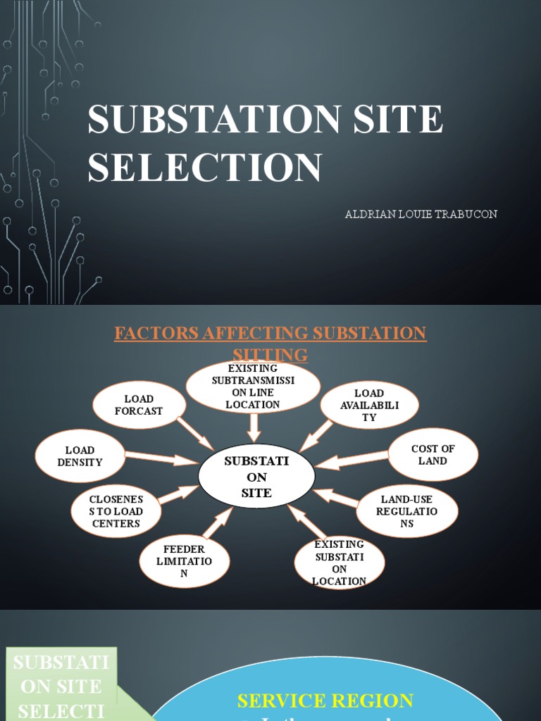 Substation Site Selection: Aldrian Louie Trabucon | PDF