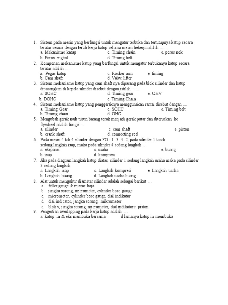 Soal PMKR Tkro Xi | PDF