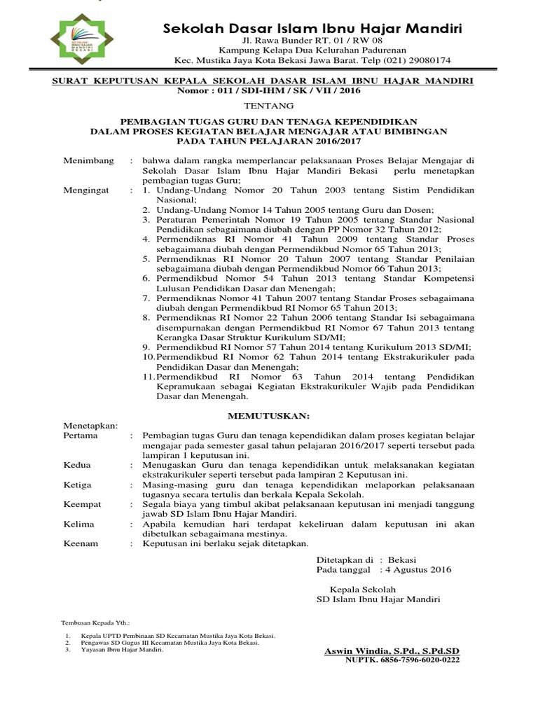 Contoh SK-KBM | PDF