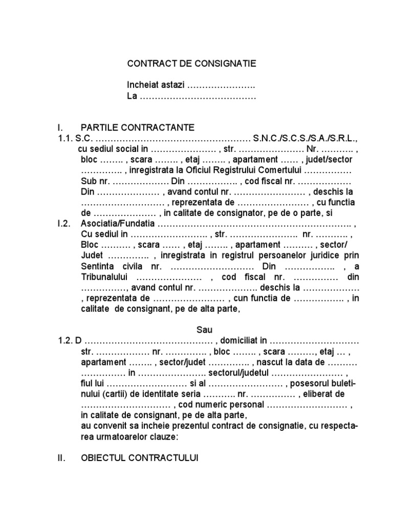 Contract de Consignatie 3 | PDF