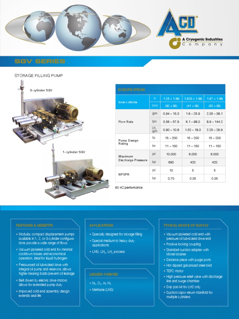 SGV Series: Storage Filling Pump | PDF | Nitrous Oxide | Pump