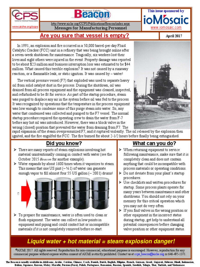 Steam Explosion-Beacon | PDF | Steam | Explosion