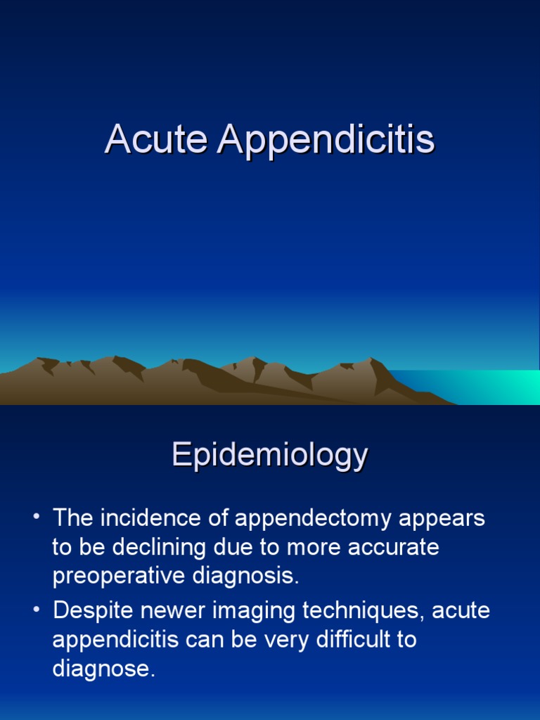 Acute Appendicitis Overview and Diagnosis | PDF | Ulcerative Colitis ...