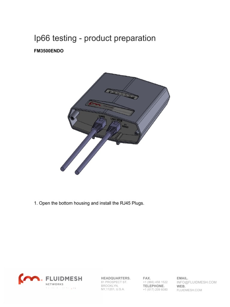Fluidmesh FM 3500 and FM 4500 - IP66 Installation v0.1 | PDF ...