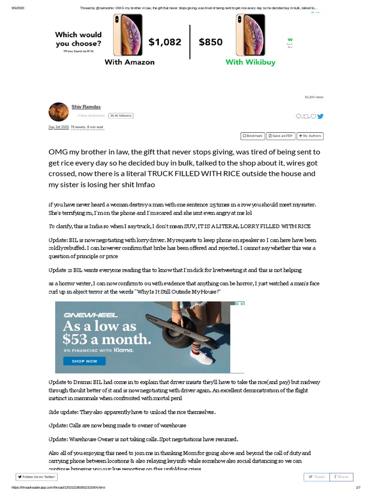 Shiv Ramdas: Sep 3rd 2020, 76 Tweets, 8 Min Read | PDF