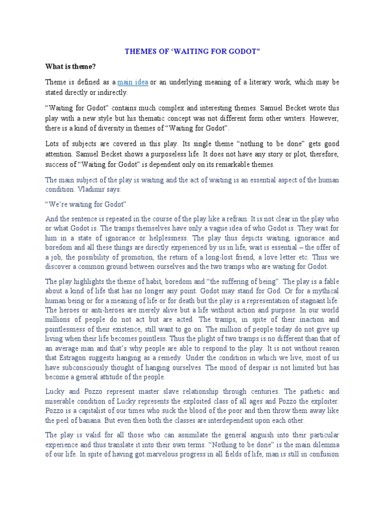 Themes Waiting For Godot Meaning