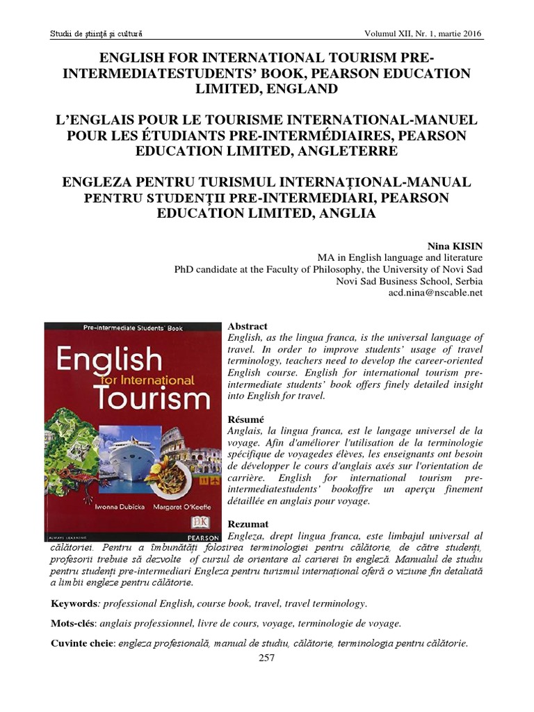 English For International Tourism Pre in PDF | PDF | English Language | Tourism