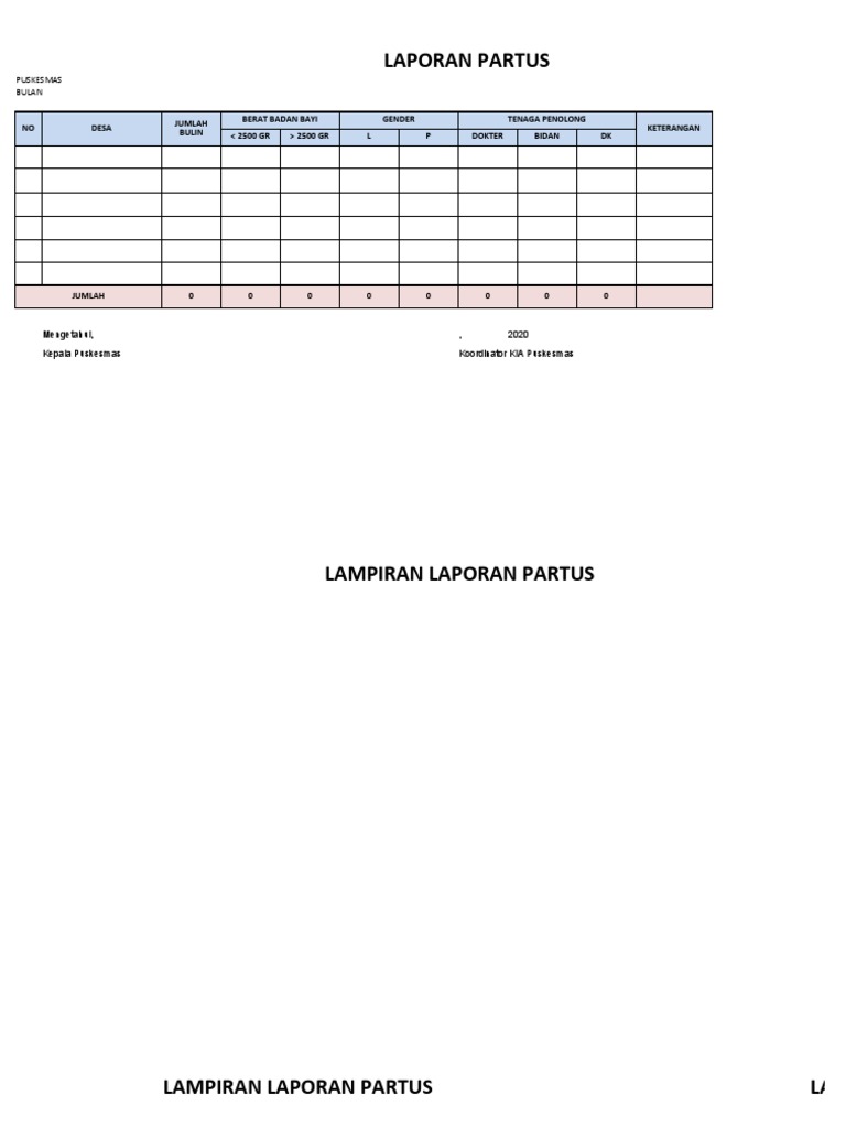 Laporan PARTUS | PDF | Medical And Health Organizations | Health Care