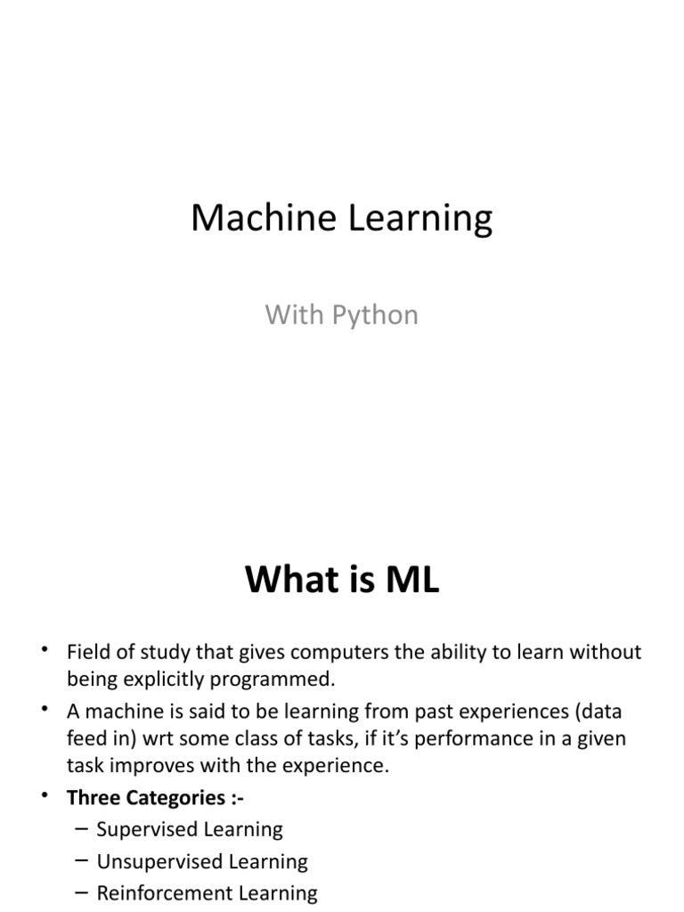 Machine Learning Introduction | PDF | Statistical Classification | Machine Learning