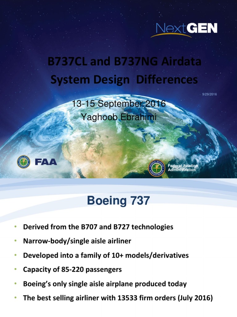 B737CL and B737NG Airdata System Design Differences: 13-15 September ...