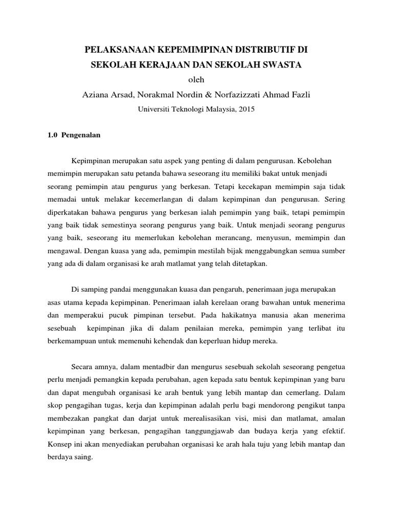 Kepimpinan Distributif PDF | PDF