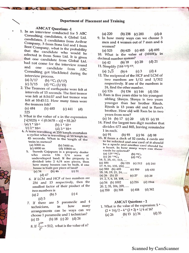AMCAT Questions PDF | PDF