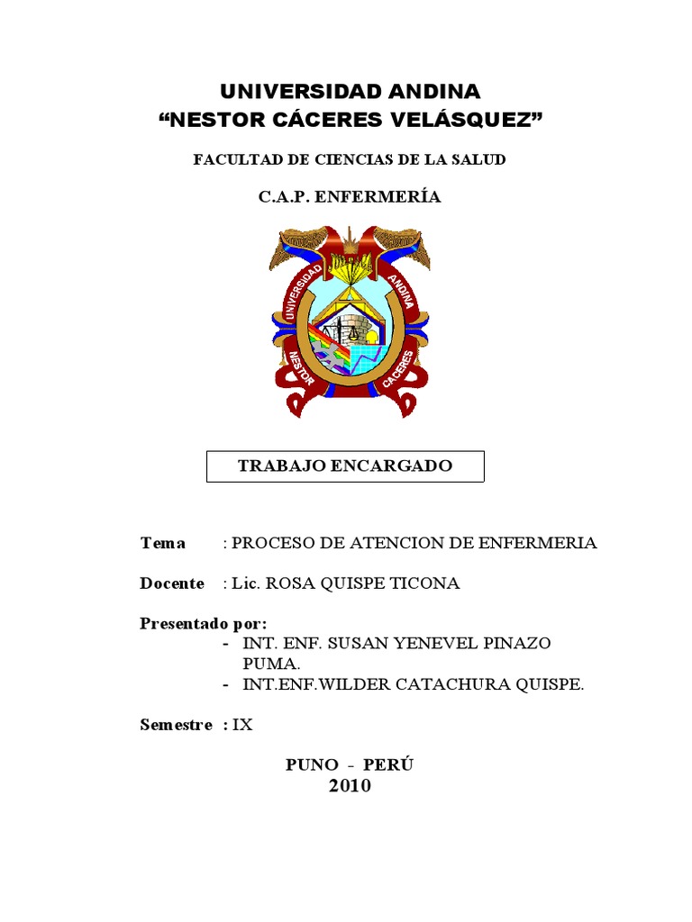 Caratula UANCV Enfermería | PDF